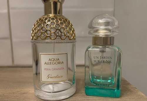 Пустые флаконы от парфюма Guerlain Hermes