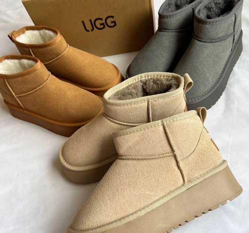 Ugg угги женские на платформе дутики с мехом