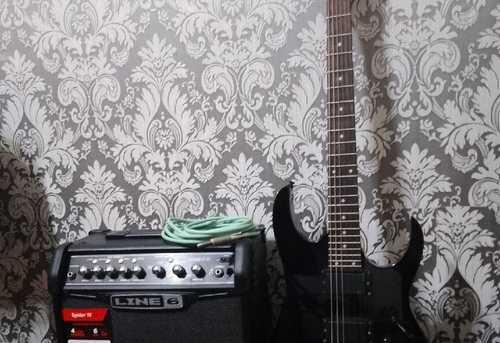 Электрогитара Ibanez gio + Комбик Line 6 Spider IV