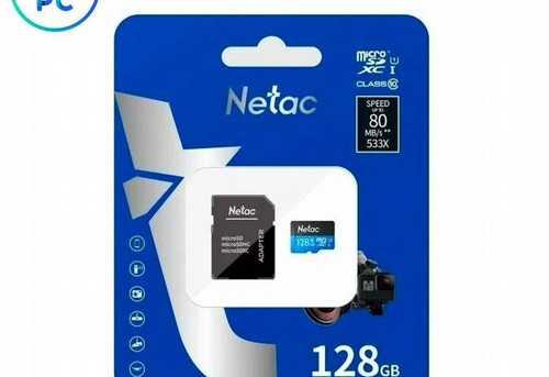 Флеш карта microSD 128GB Netac P500 (SD адаптер)