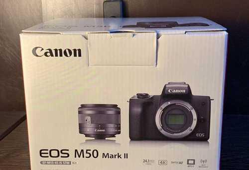 Canon eos m50 mark ii ef-m15-45 +sd samsung 64gb
