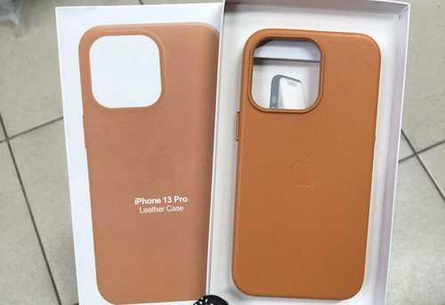 Чехол на iPhone 13 Pro Leather Case охра