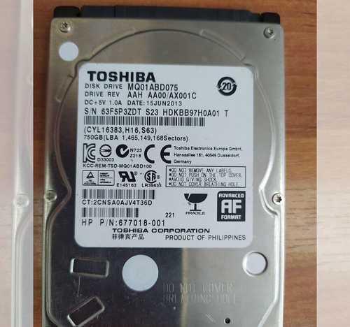 Жесткий диск Toshiba 750 gb