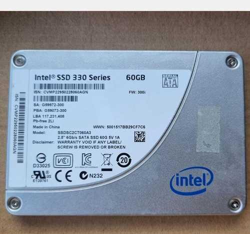 SSD Intel 330 Series 60 GB (ssdsc2CT060A3)