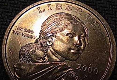 1 доллар 2000 г. США "Сакагавея - Парящий Орёл"