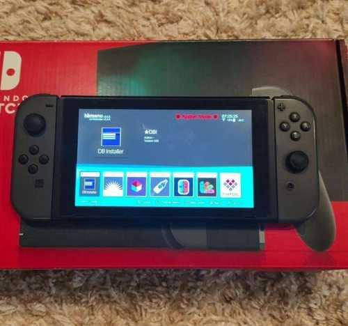 Прошитая Nintendo switch rev2 чип 128gb стекло