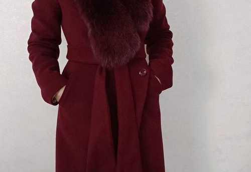 Пальто женское зимнее шерстяное 42