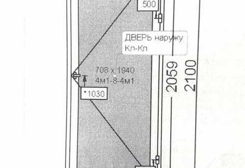 Дверь алюминиевая белая стеклопакет 900х2100