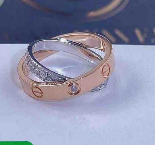 Кольцо Cartier Love, бриллиантовое паве 0,19ct