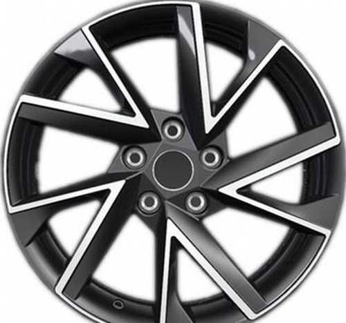 Khomen Wheels KHW1714 R17 Black-FP для Kodiaq