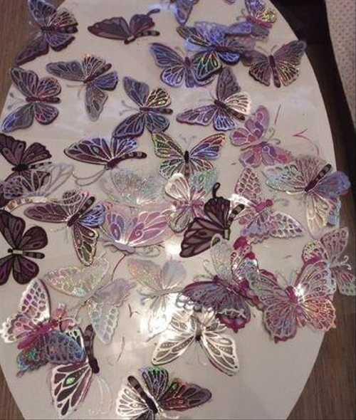 Бабочки 3D наклейки