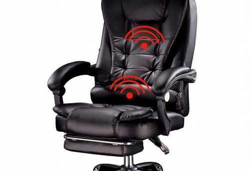 Новое кресло руководителя (офисное) черное с вибро