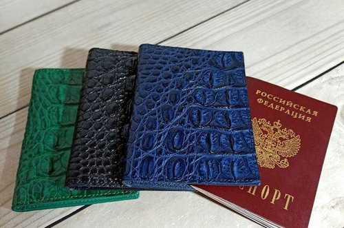 Обложка на паспорт из натуральной кожи крокодила
