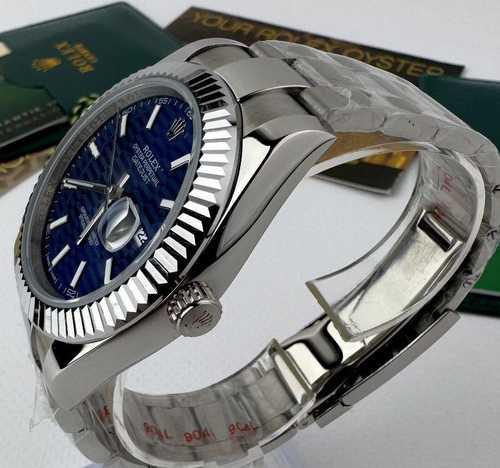 Мужские часы Rolex datejust premium blue