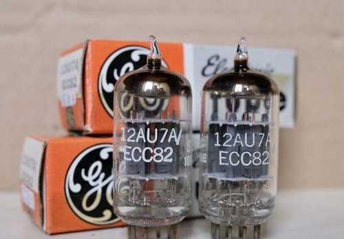 General Electric 12au7/ecc82 пара NOS NIB USA