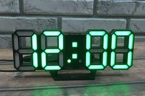 Часы будильник с подсветкой, температура, дата