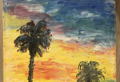 Картина маслом «Две пальмы»