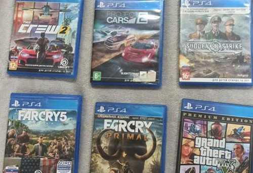 Продам игры для PS4 (GTA5, Far cry primal, crew