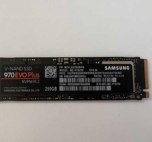 Ssd накопитель 250Gb Samsung 970 Evo Plus