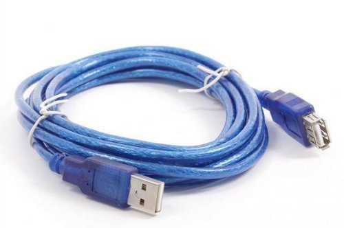 Дата-кабель Noname USB A(M) -USB A(F) 3.0м (Синий)