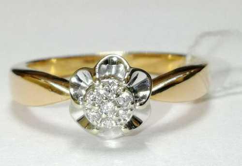 Золотое кольцо с бриллиантами р 17,5 (33700)