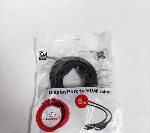 Кабель DisplayPort-hdmi Cablexpert CC-DP-hdmi-5M