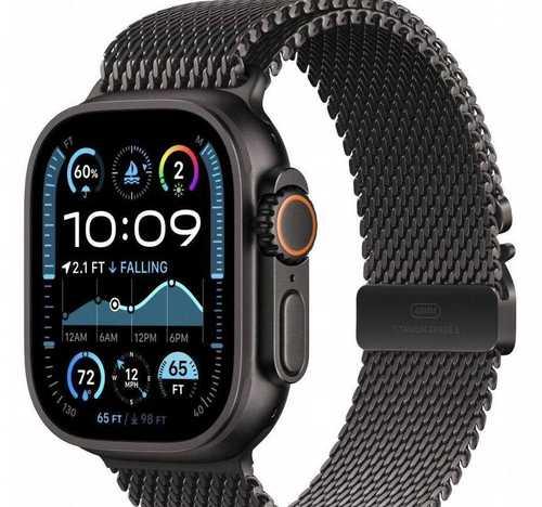 Ultra 2 49mm Black Case with Black Milanese Loop
