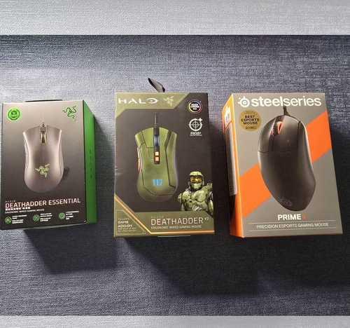 Steelseries prime , Razer deathadder, Razer deatha