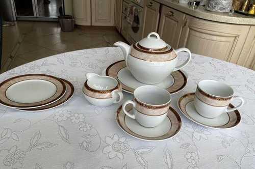 Чайный сервиз богемия с тарелками для сладкого
