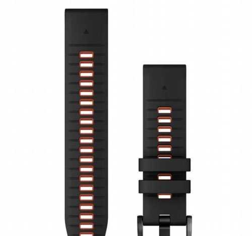 QuickFit 22 Watch Bands Black/Flame Red Silicone