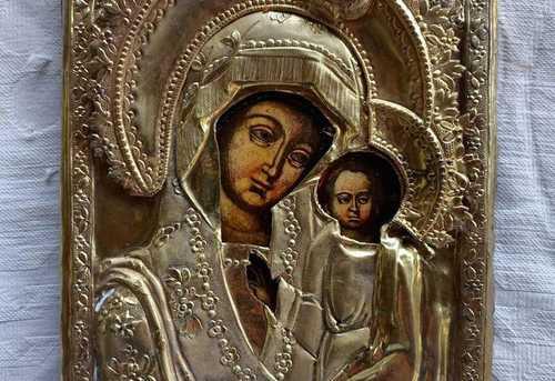 Икона старинная Казанской Божией Матери
