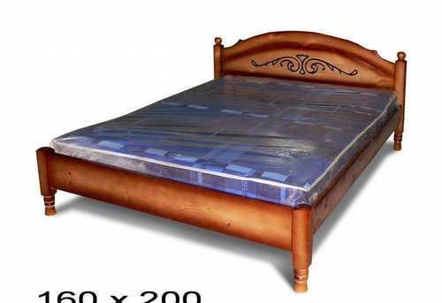 Кровать двухспальная Филёнка с рисунком массив