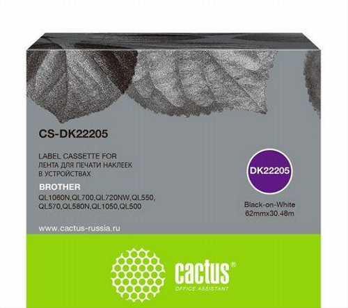 Картридж ленточный Cactus CS-DK22205 черный для Br