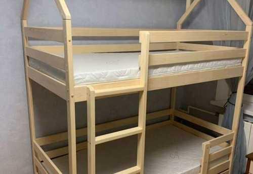 Двухъярусная кровать домик 200х80