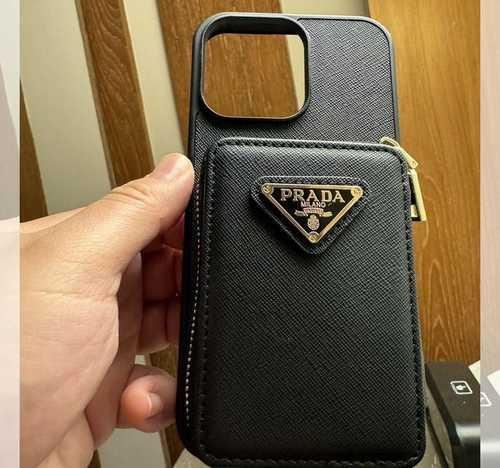 Чехол кожаный Prada iPhone 15 15 pro max