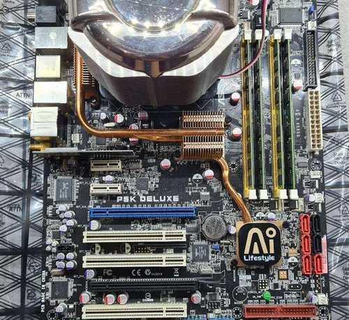Материнская плата Asus P5K Deluxe. Комплект