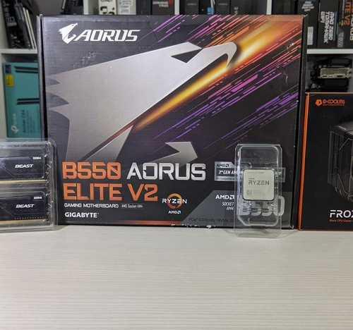 Комплект Ryzen 7 5700g+b550 aorus+32gb ddr4+кулер