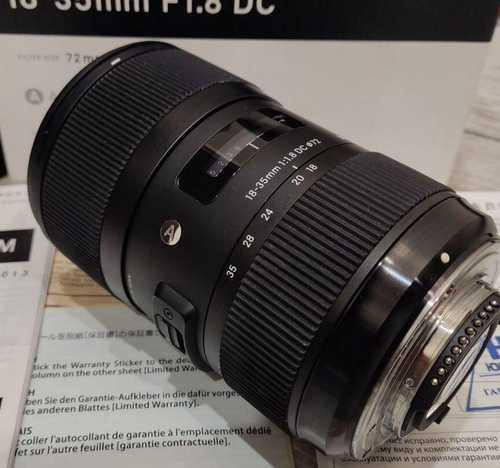 Объектив Sigma AF 18-35mm f/1.8 DC HSM Nikon F