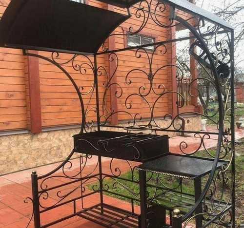 Мангал с крышкой барбекю