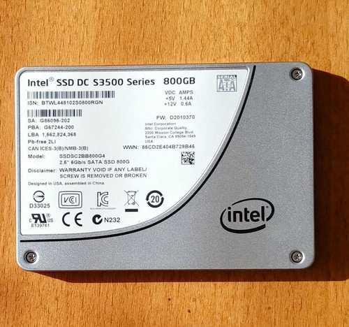 SSD Intel DC S3500 800GB серверного класса