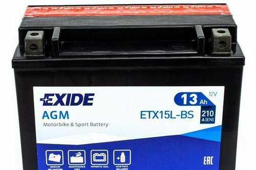 Акб 13Ач Exide etx15l-BS для мотоцикла Moto Guzzi