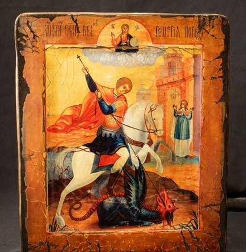 Икона деревянная "Св. Георгий Победоносец"