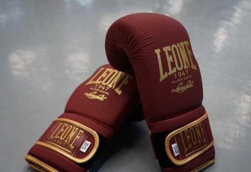 Боксерские перчатки leone кожаные