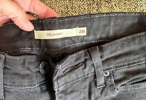 Чёрные женские джинсы скини, Levis, 28 S
