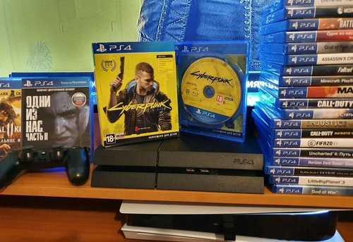 Sony PS4 slim + 2 геймпада и 46 игр