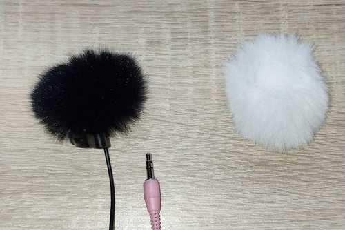 Ветрозащита меховая петличного микрофона (2 шт)