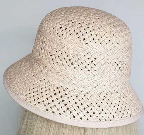 Шляпка новая клош рисовая соломка 100%