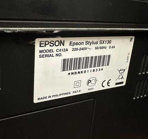 Продам принтер Epson Stylus SX130 на запчасти