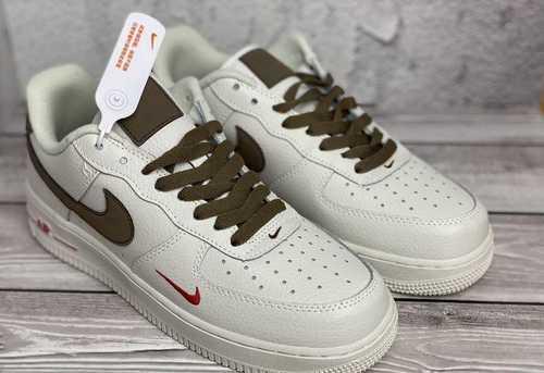 Кроссовки Nike Air Force 1'07 (Белые с корич)