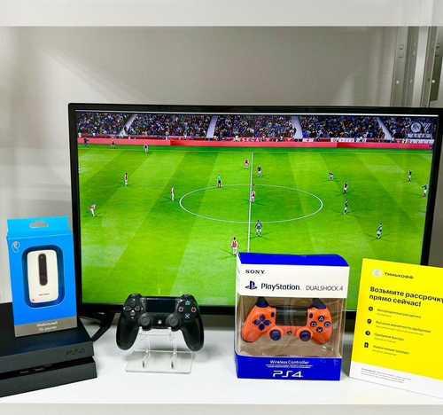 Прошитый Sony PlayStation 4 + 2 джойстика